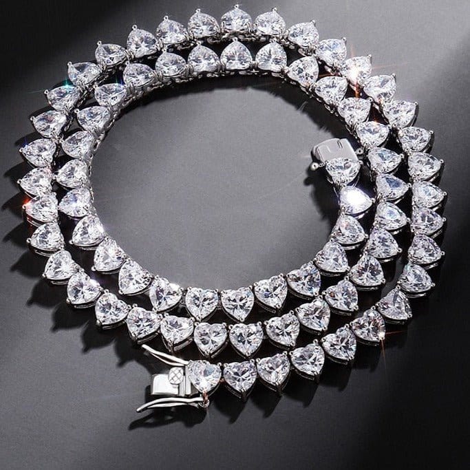 Heart Shaped Diamonds Chain | Iced Up london – Iced Up London