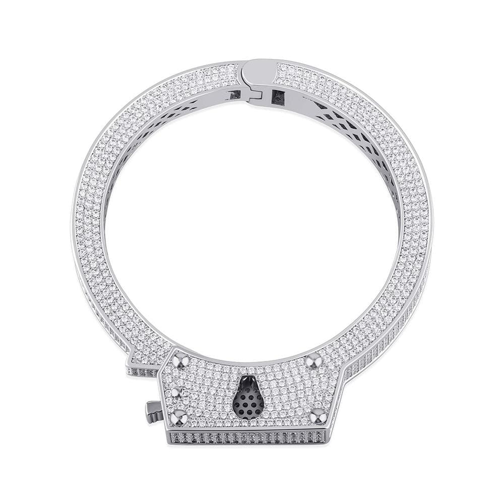 Iced Out Bracelet Handcuff (White Gold) – Iced Up London