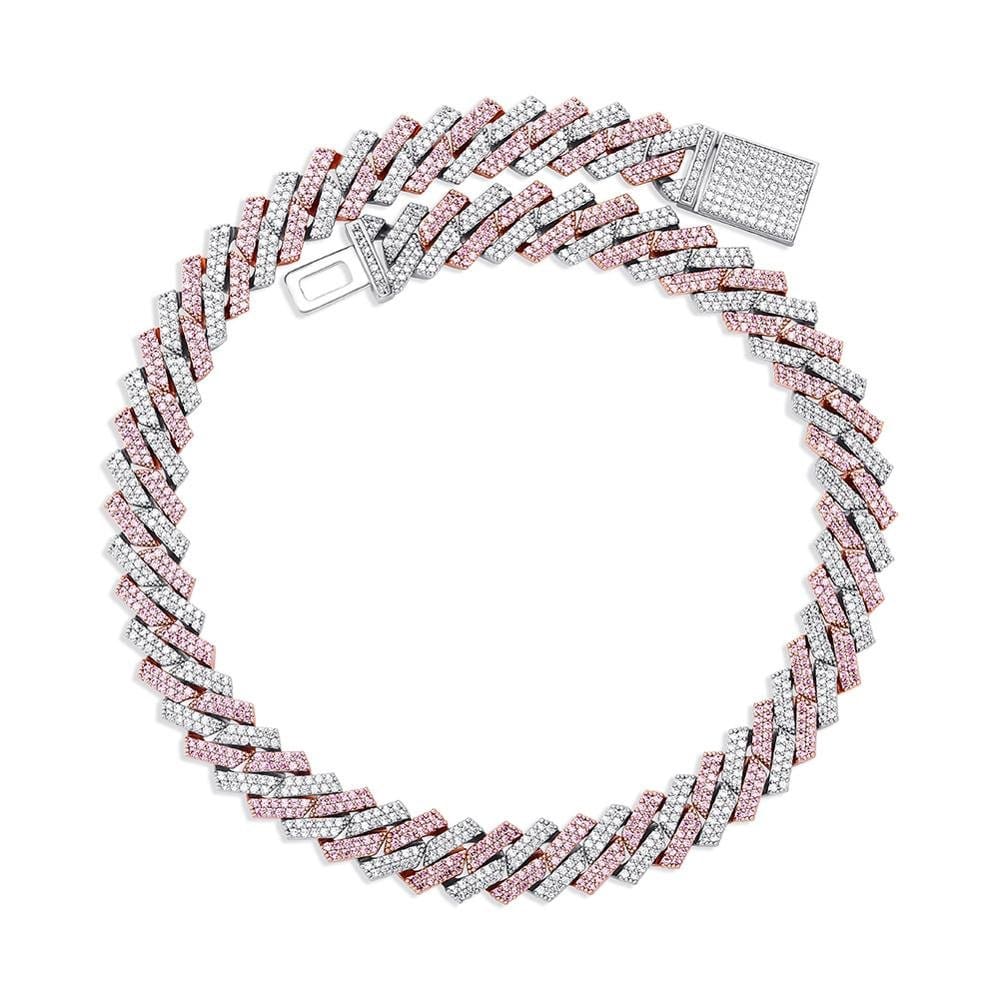 Iced Out 12mm Prong Cuban Chain Two Tone | Iced Up London