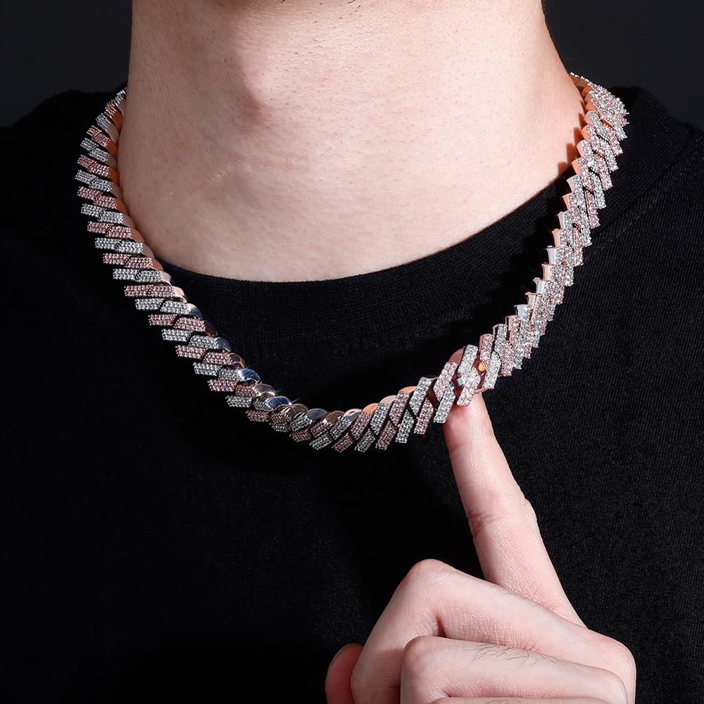 Iced Out 12mm Prong Cuban Chain Two Tone | Iced Up London