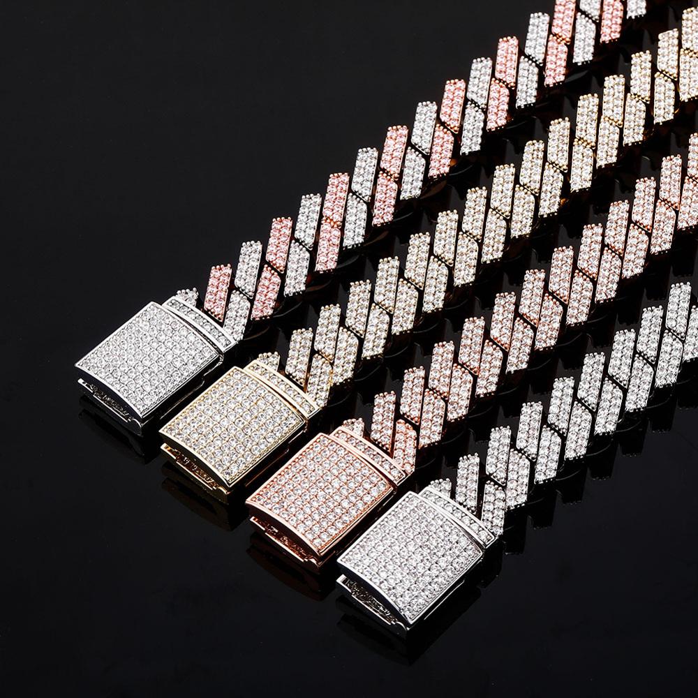 Iced Out 12mm Prong Cuban Chain Two Tone | Iced Up London