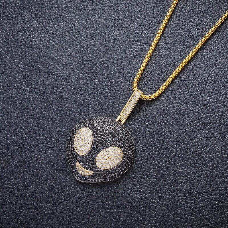 Iced Out Alien Pendant (18K Gold) | Iced Up London