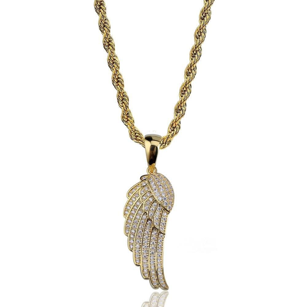 Iced Out Wing Pendant in 18K Gold | Iced Up London