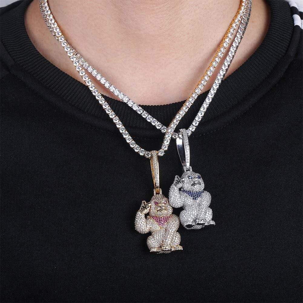 Iced Out Bang Gorilla Pendant (18K Gold) | Iced Up London