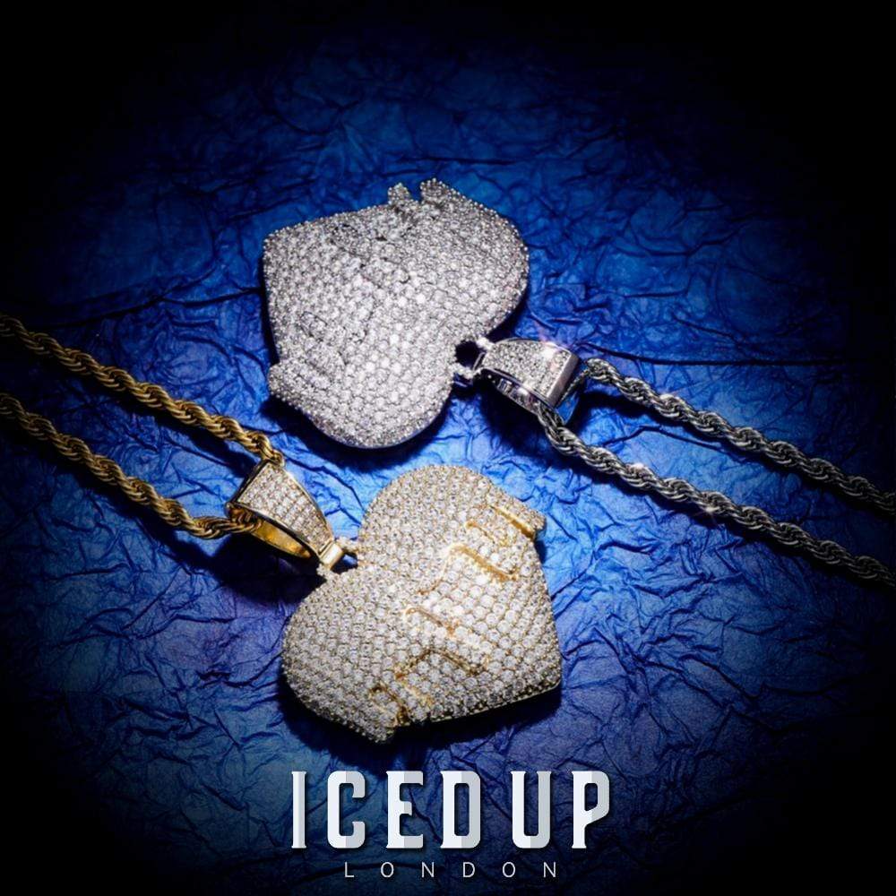 Iced Out Dripping Heart Pendant (18K Gold) | Iced Up London