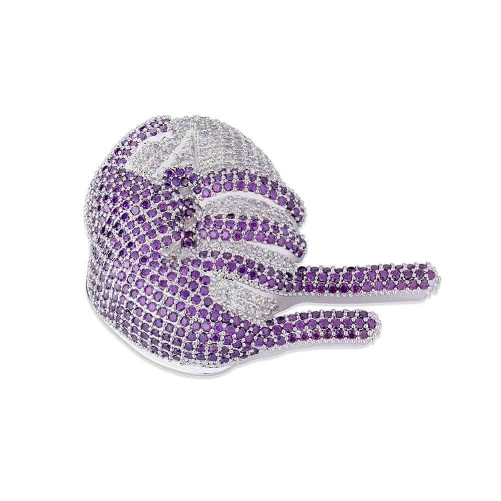 Iced Out Dripping Lip Pendant in White Gold | Iced Up London