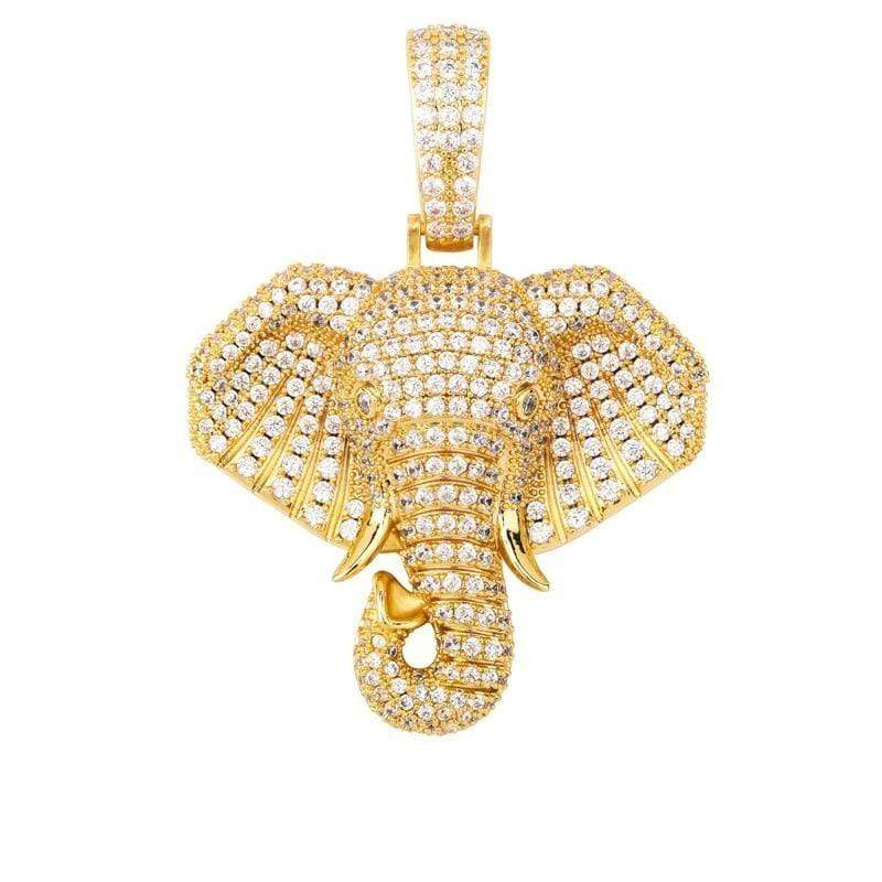 Iced Out Elephant Pendant (18K Gold) | Iced Up London