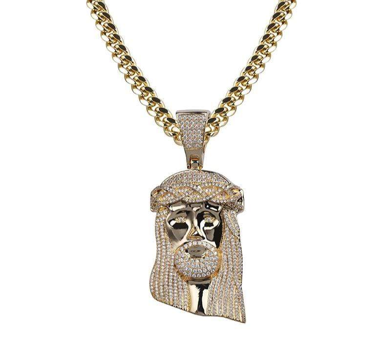 Iced Out Jesus Piece Pendant (18K Gold) | Iced Up London