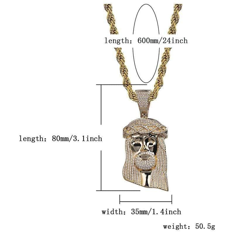 Iced Out Jesus Piece Pendant (18K Gold) | Iced Up London