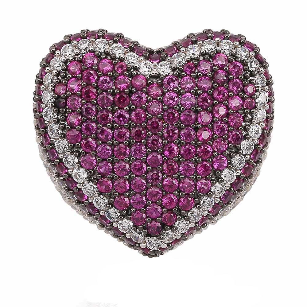 Iced Out Heart Ring (Red) | Iced Up London