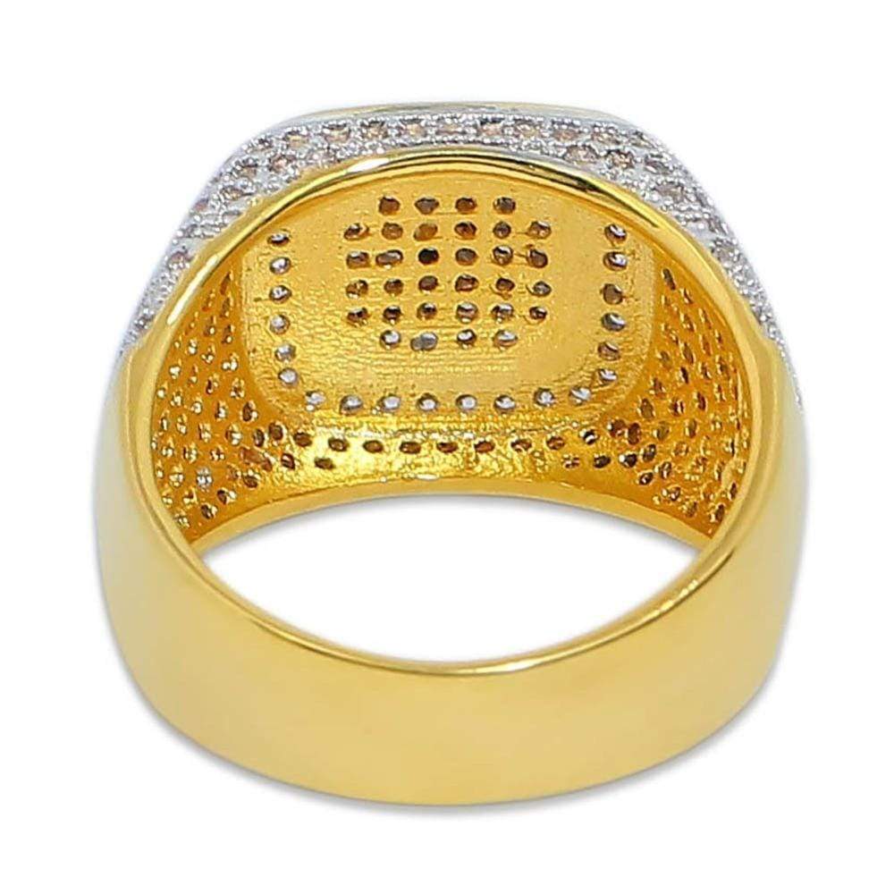 Iced Out Icey Square Ring (14K Gold) | Iced Up London