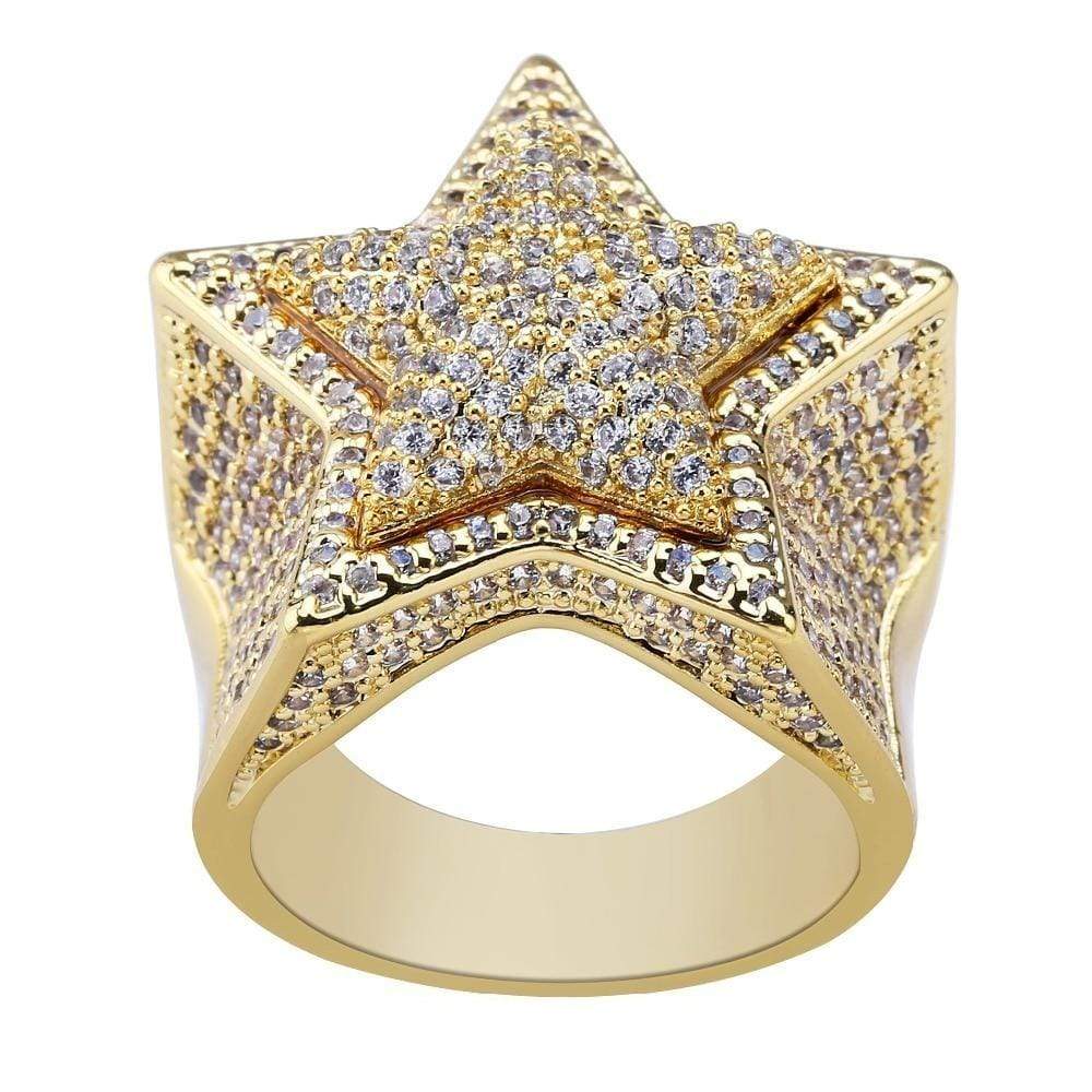 Iced Out Star Ring (18K Gold) | Iced Up London