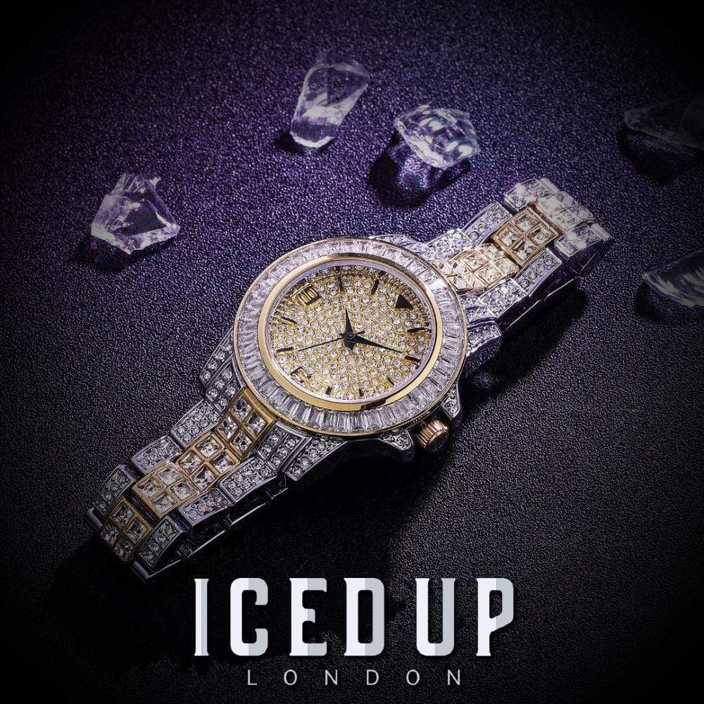 Iced Out Baguette Shine Watch (18K Gold) | Iced Up London